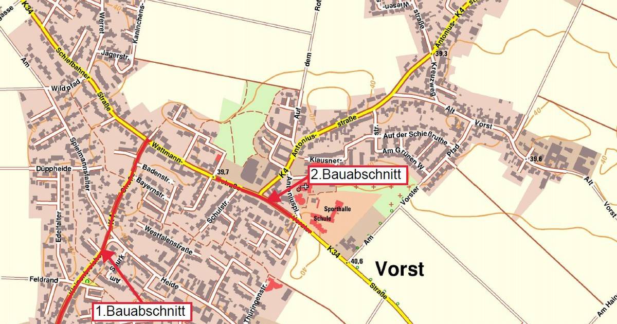 Was die Arbeiten auf K4 und K 34 für die Ortsdurchfahrt Vorst bedeuten